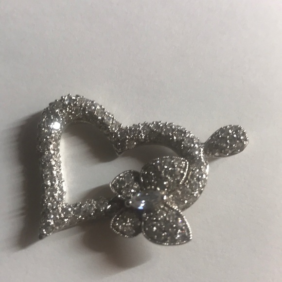 Jewelry | 7g Fas Sterling Heart Rhinestones Pendant | Poshmark